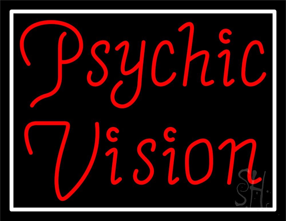 Red Psychic Vision White Border LED Neon Sign 15" Tall x 19" Wide ...