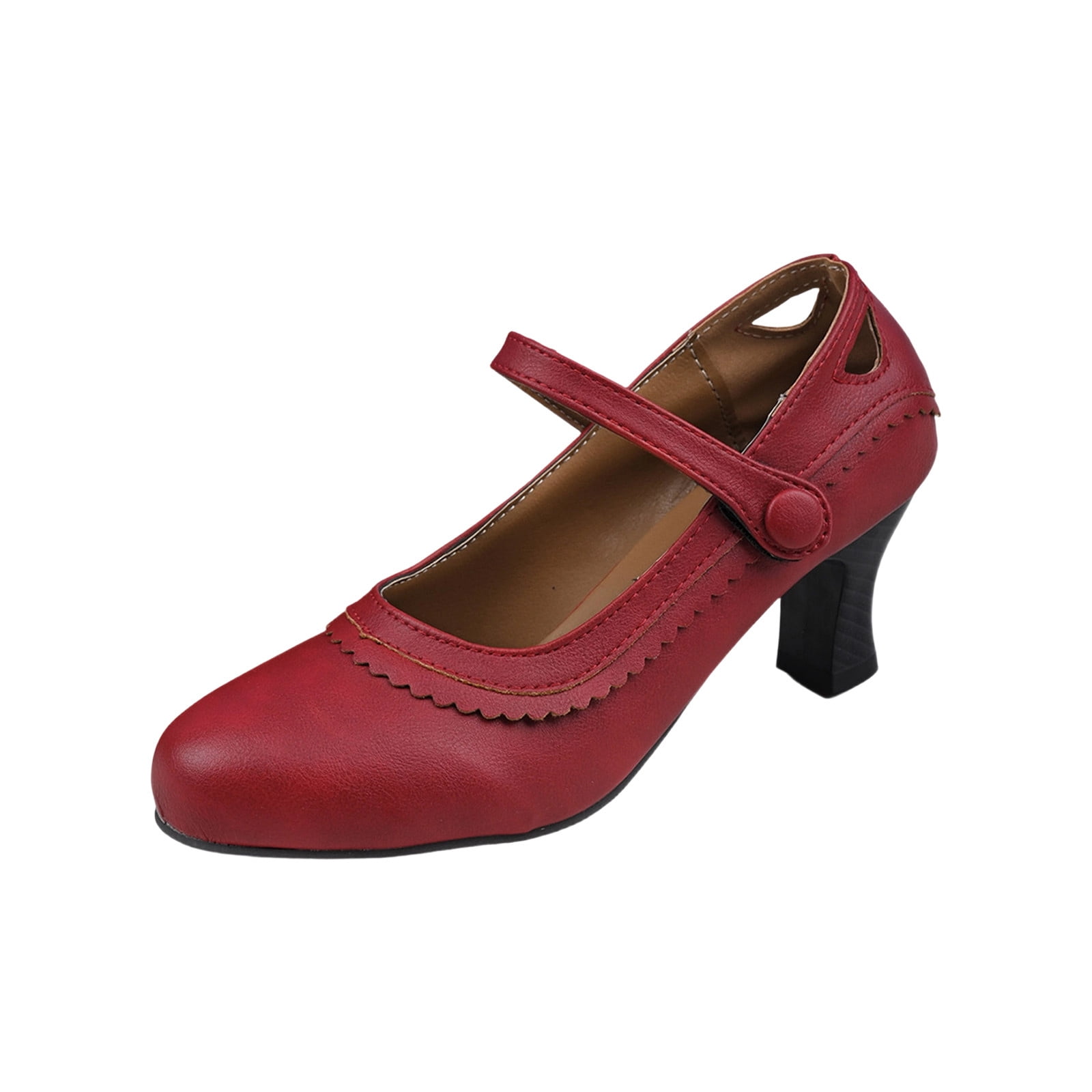 Red Pumps Closed Toe Heels for Women Modern Dance Shoes Indoor Dance ...