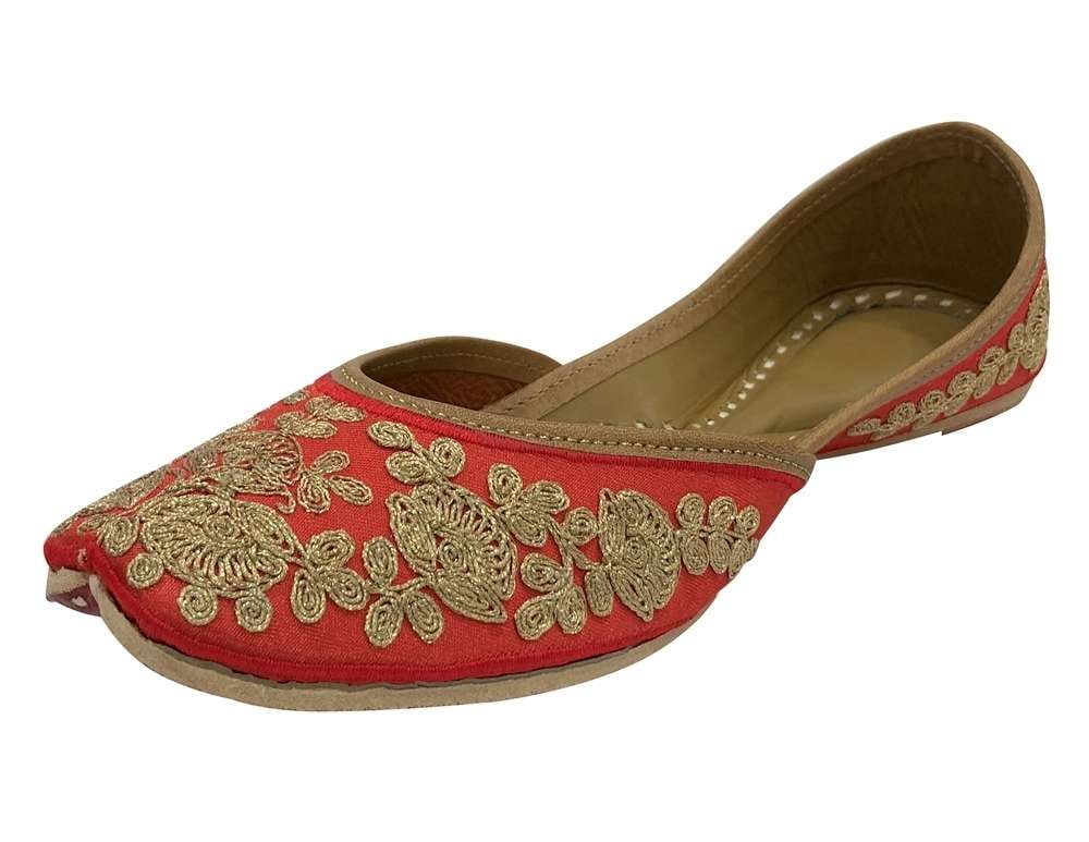 Red Punjabi jutti for women Indian Soft Flat ethnic Wedding jooti ...