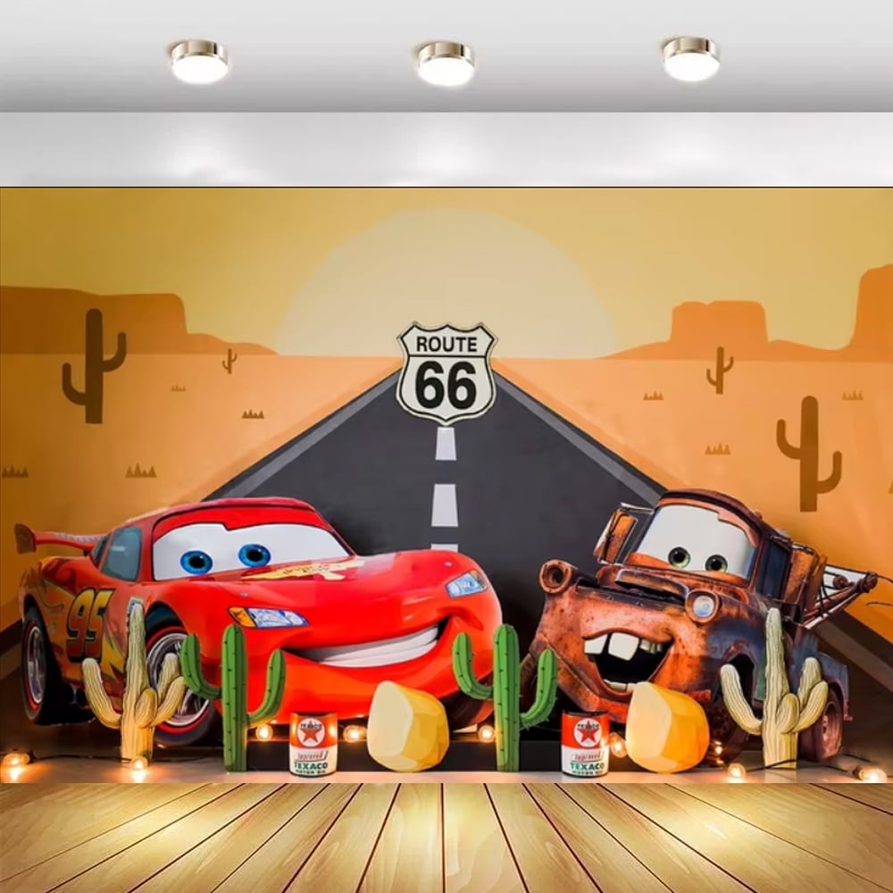 Red Race Car Birthday 5x3ft Backdrops Boy Car Racing Mobilization ...