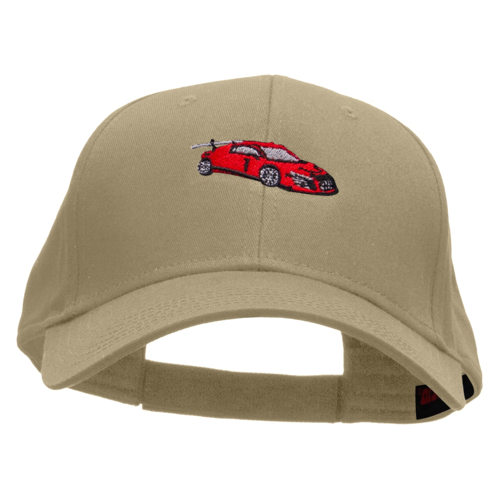 Red Race Car Embroidered Low Profile Cap - Khaki OSFM - Walmart.com