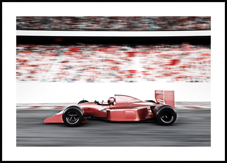 Red Race Car Poster Wall Art, Modern Wall Decor For Living Room Bedroom ...