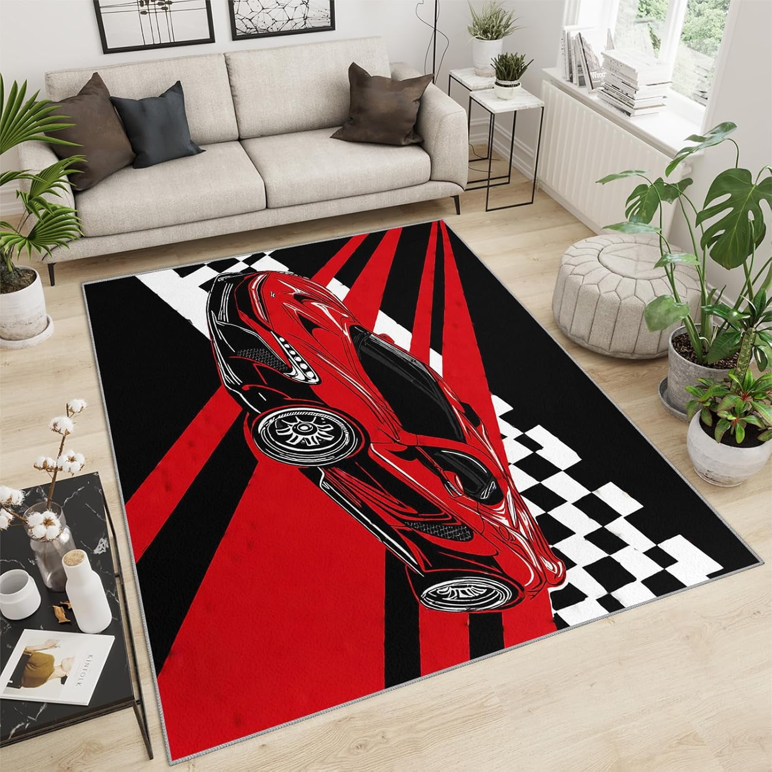 Red Racing Car Area Rugs Red Supercar Rugs Nordic Cool Cars Area Carpet ...