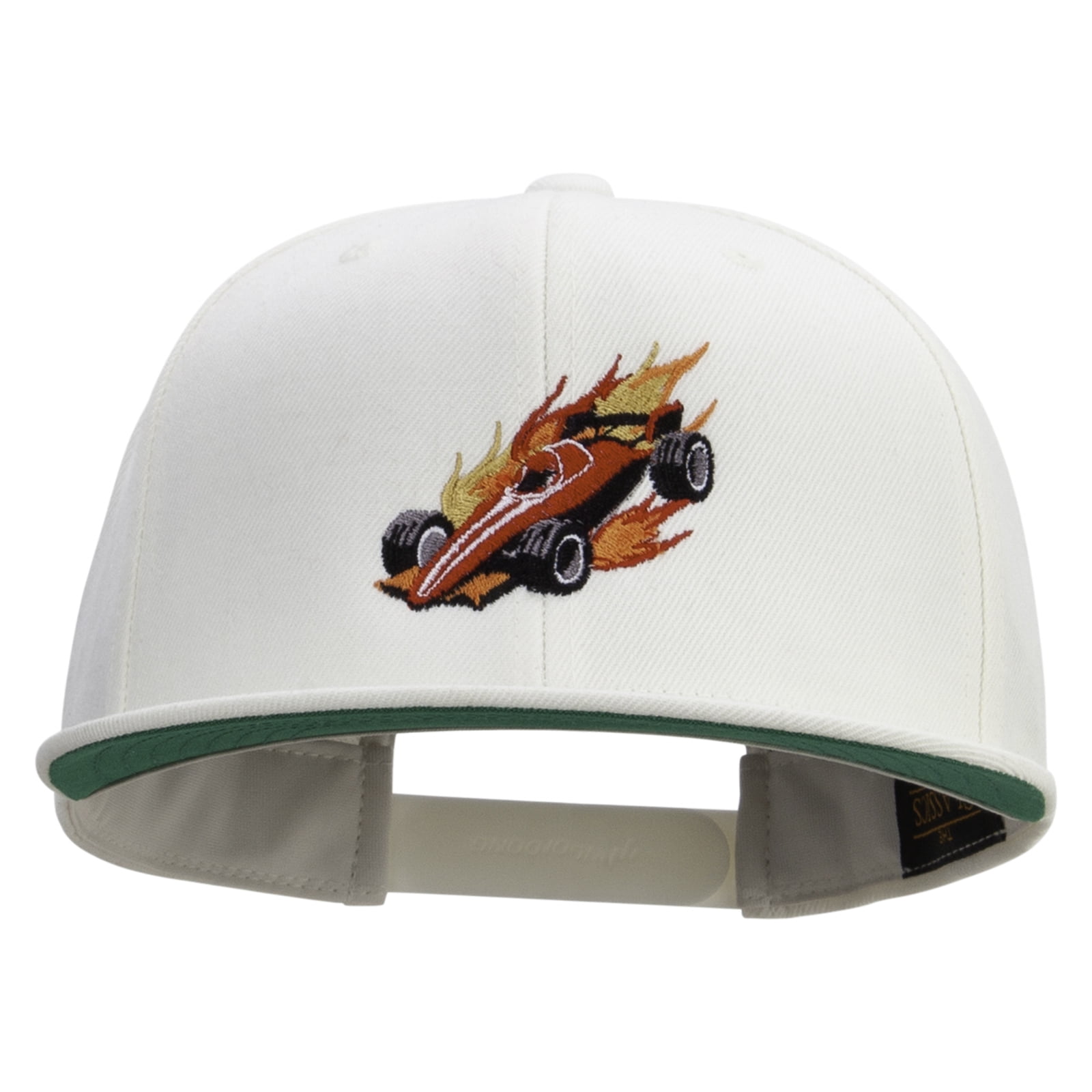 Red Racing Car Embroidered Wool Blend Prostyle Snapback - White OSFM ...