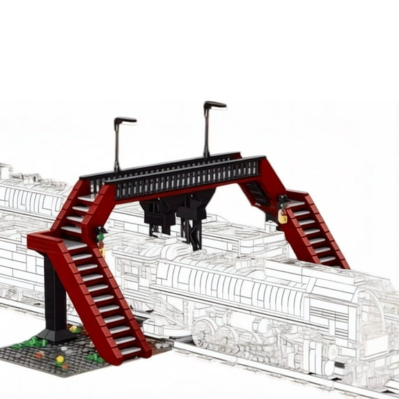 Red Railway Crossing Bridge Building Block Set | General Jim's Toys ...