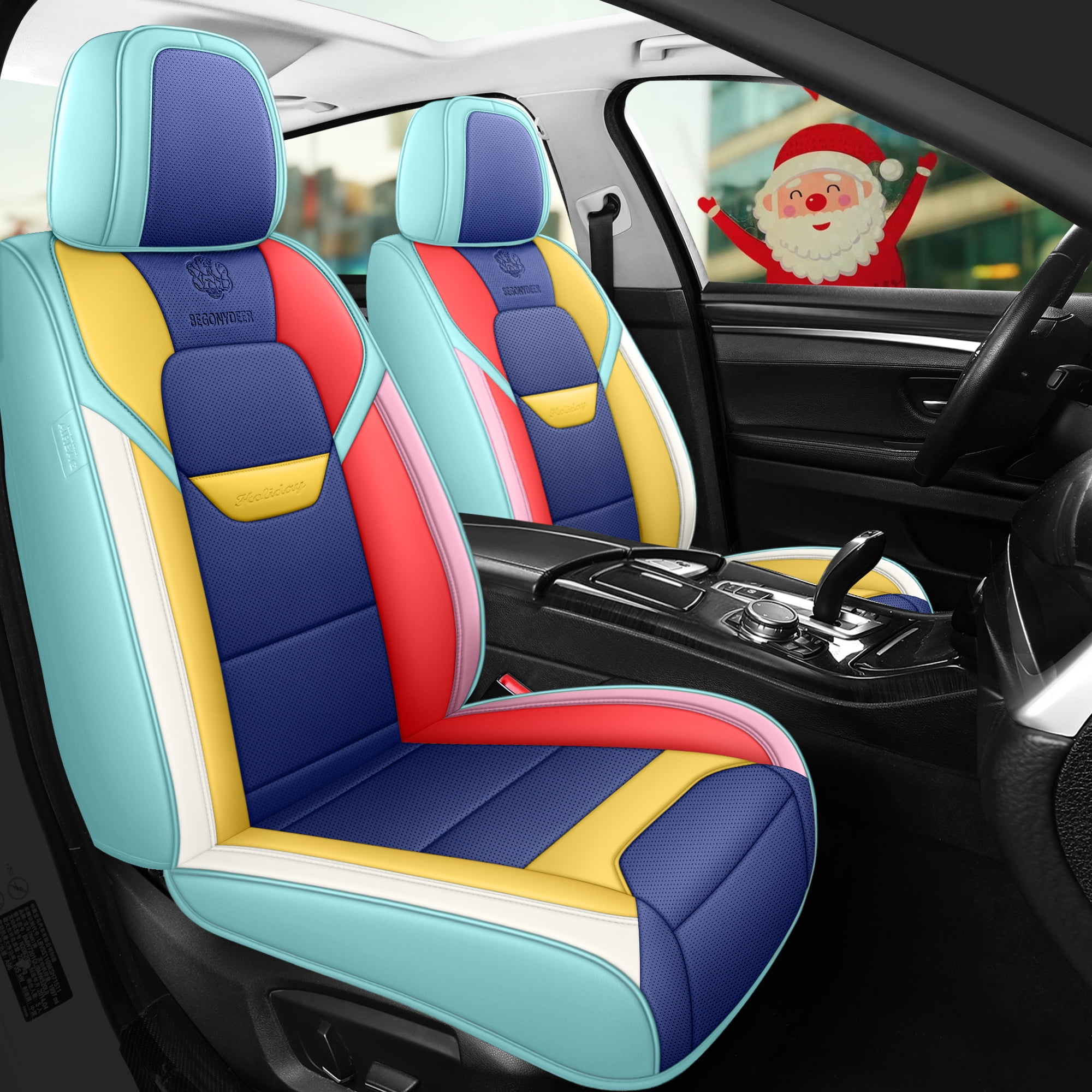 Red Rain Blue and Red Car Seat Cover Leather Seat Cover 13Pcs Full ...
