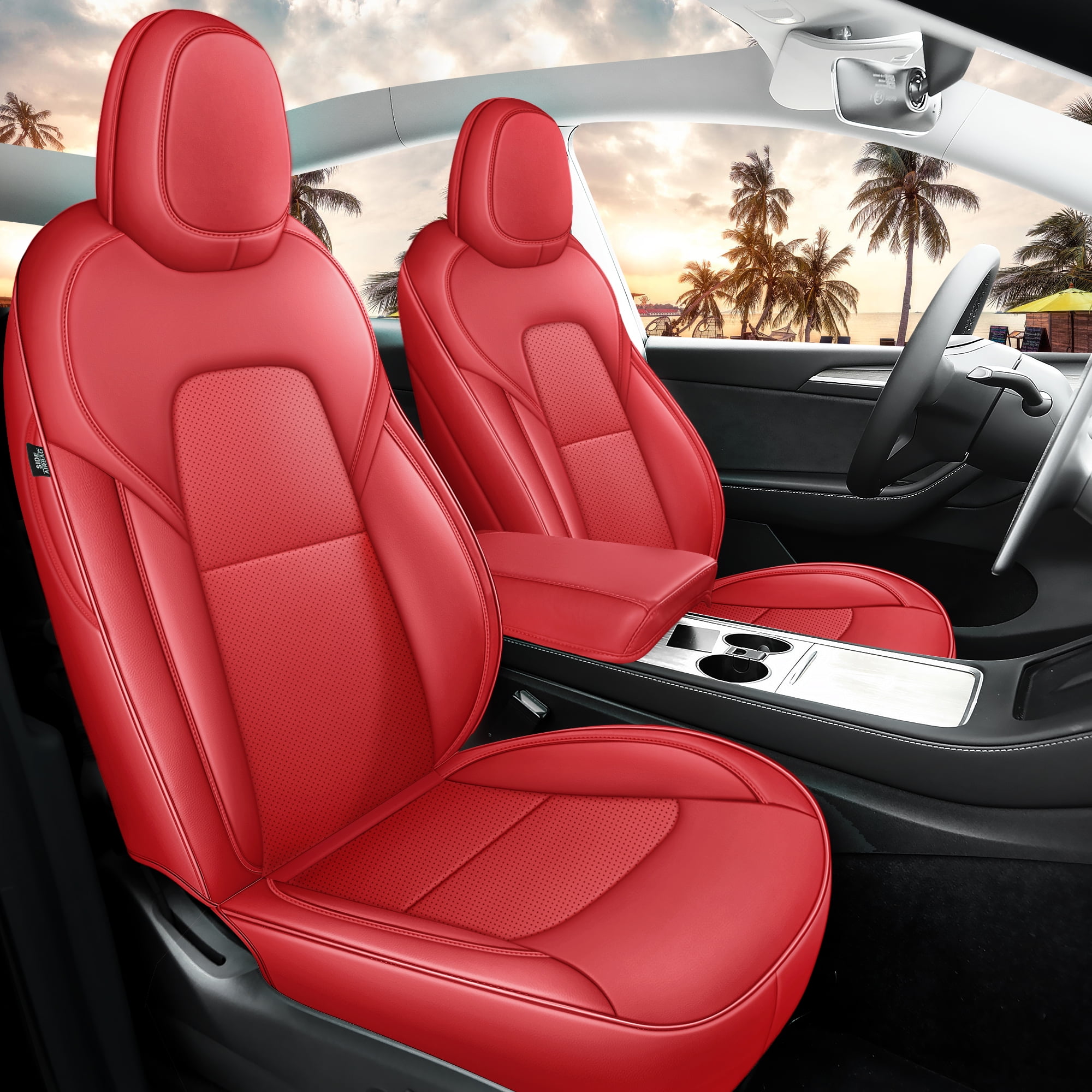 Red Rain Tesla Model Y Seat Covers Red Car Seat Cover for Tesla Model Y ...