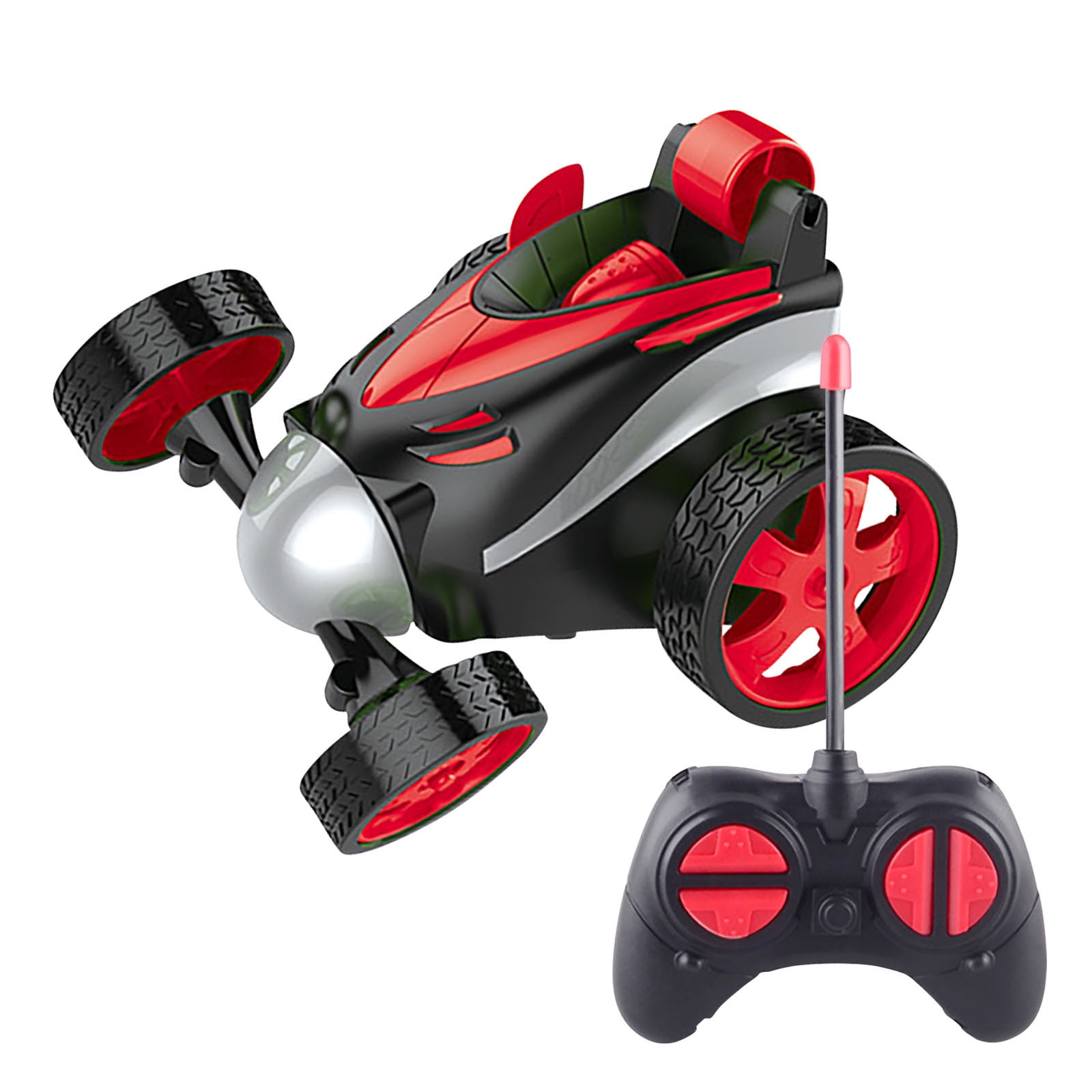 Red Rc Stunt Car Toy For Kids 4Wd 2.4Ghz Double Sided Rotating 360 Flip ...