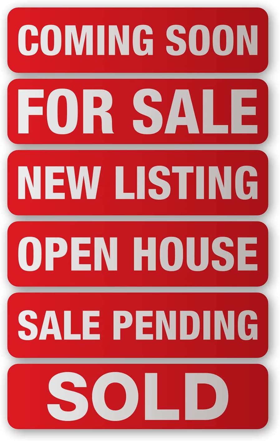 Red Real Estate Sign Riders | Set of 6 Aluminum Metal Signs With ...