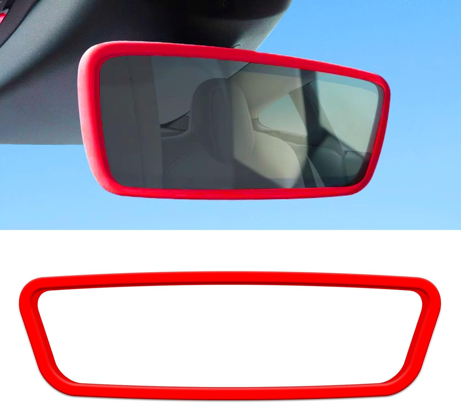 Red Rear View Mirror Trim for Tesla Model 3 Y X S Semi 2014-2024 ...