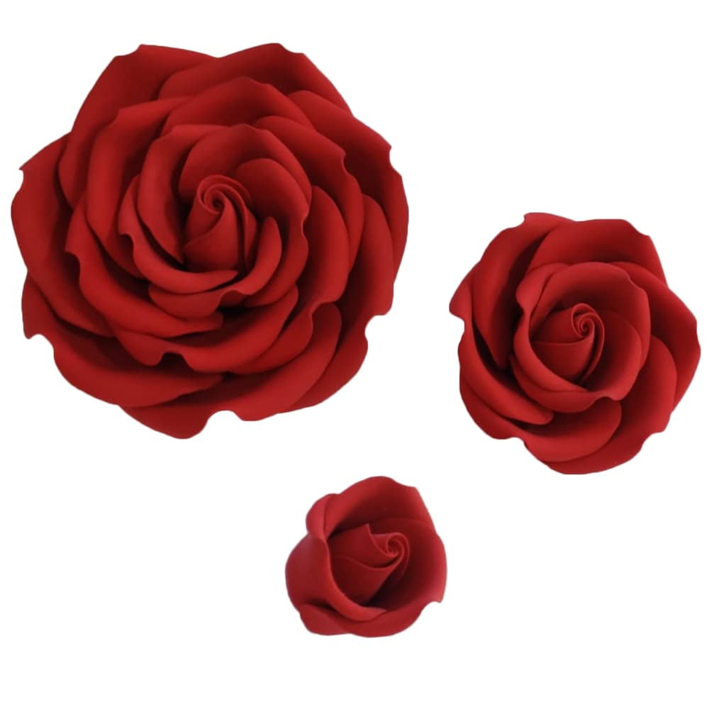 Red Rebecca Rose Gumpaste Sugar Flower for Cake Decorating ...