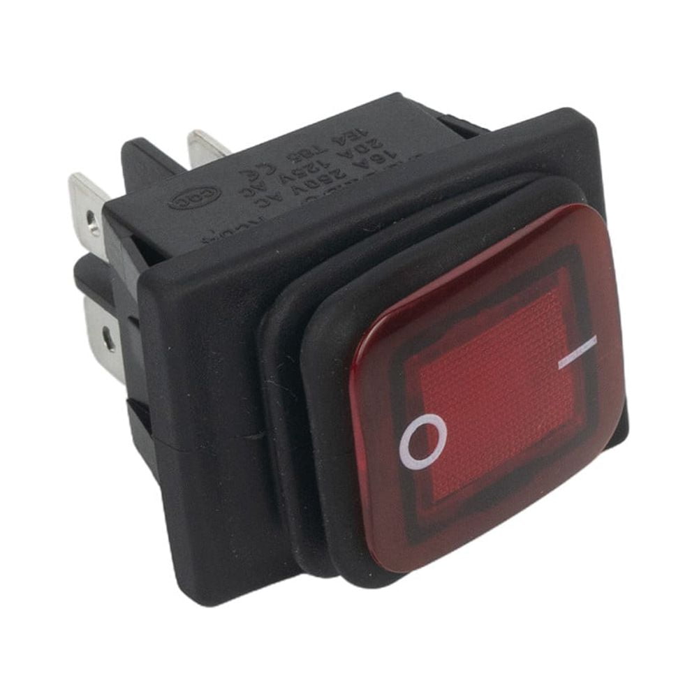 Red Rectangle Illuminated On-Off Waterproof Rocker Switch 20A Dpst Ip67 ...