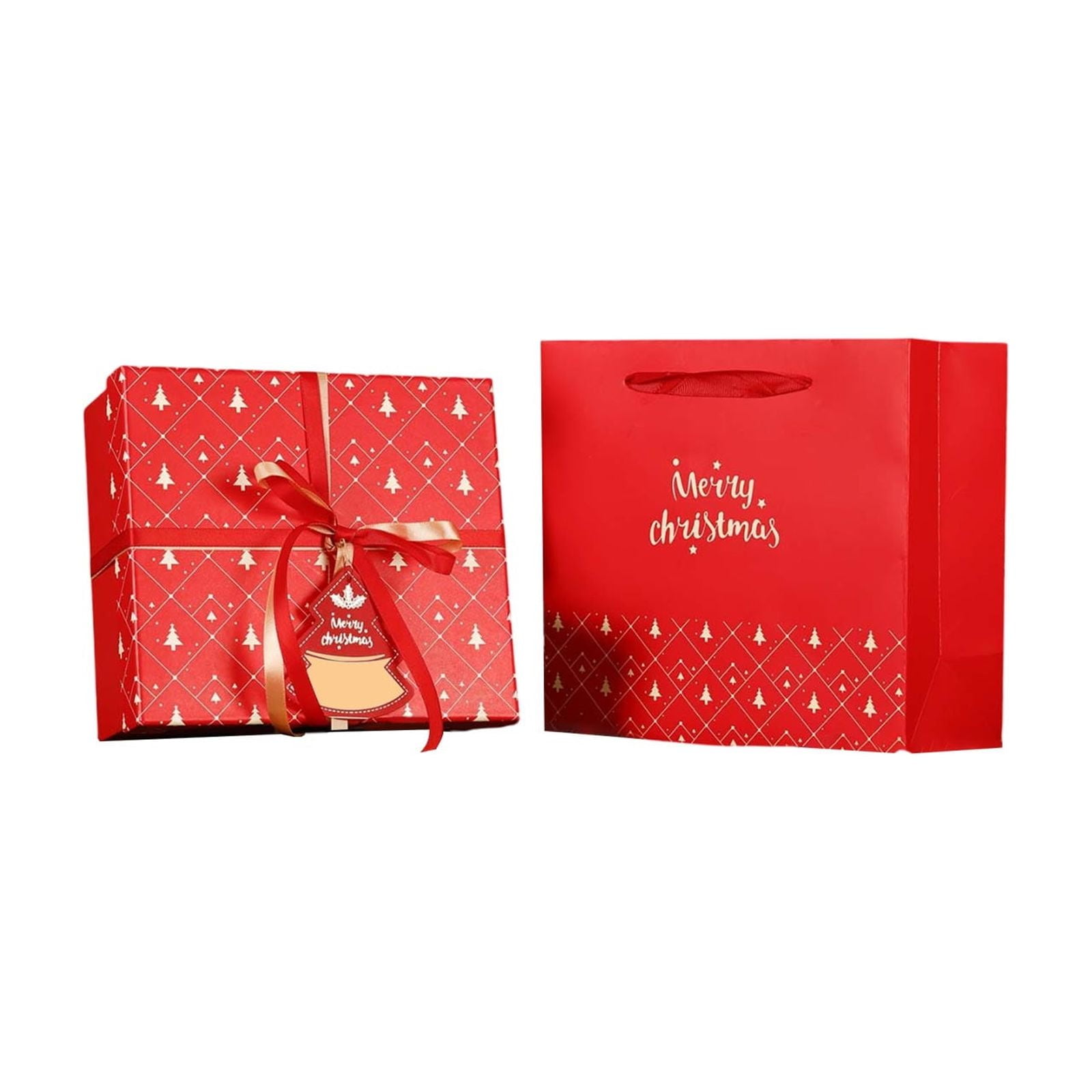 Red Red Christmas Gift Box And Bag Set Personalized Packaging For Scarf ...