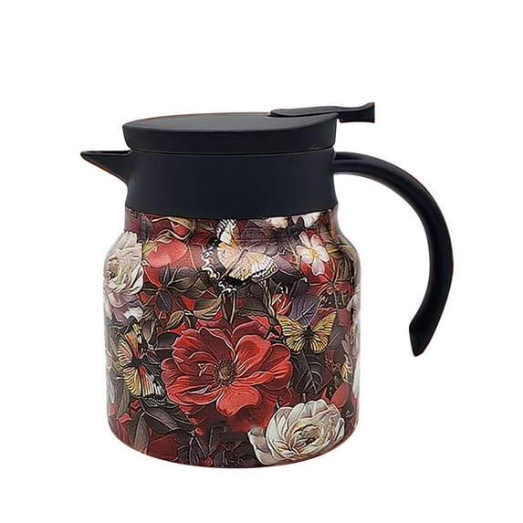 Red Red Stainless Steel Tea And Coffee Pot With Plastic Handle And Tea ...