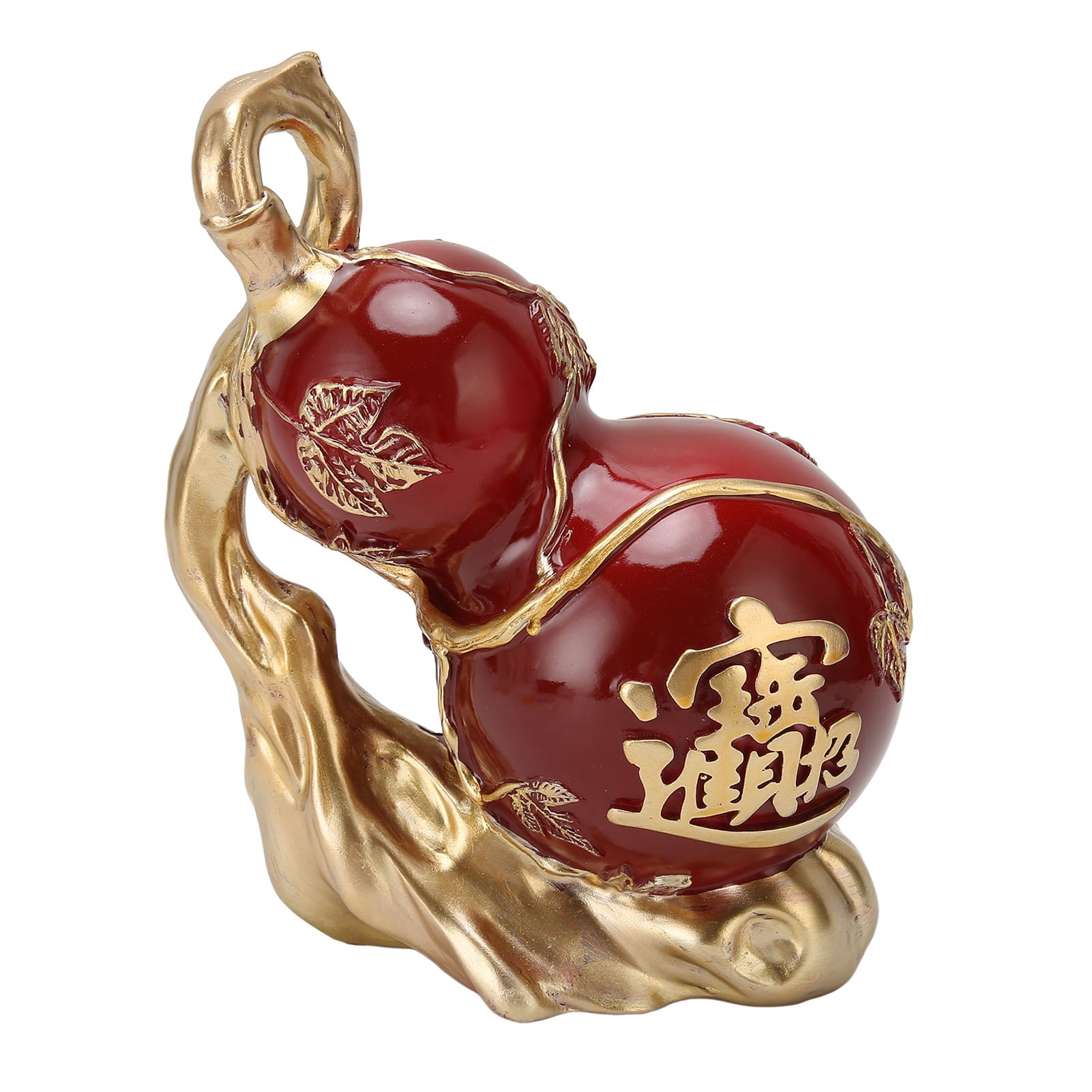 Red Resin Gourd Statue Wealth Peace Hand Colored Gourd With Skid ...