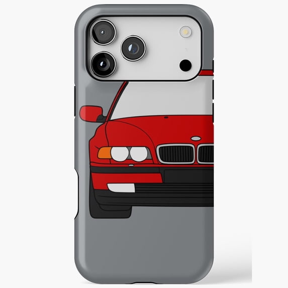 Red Retro Luxury Sedan German Car Poster Phone Case 11 to 17 Pro Max ...