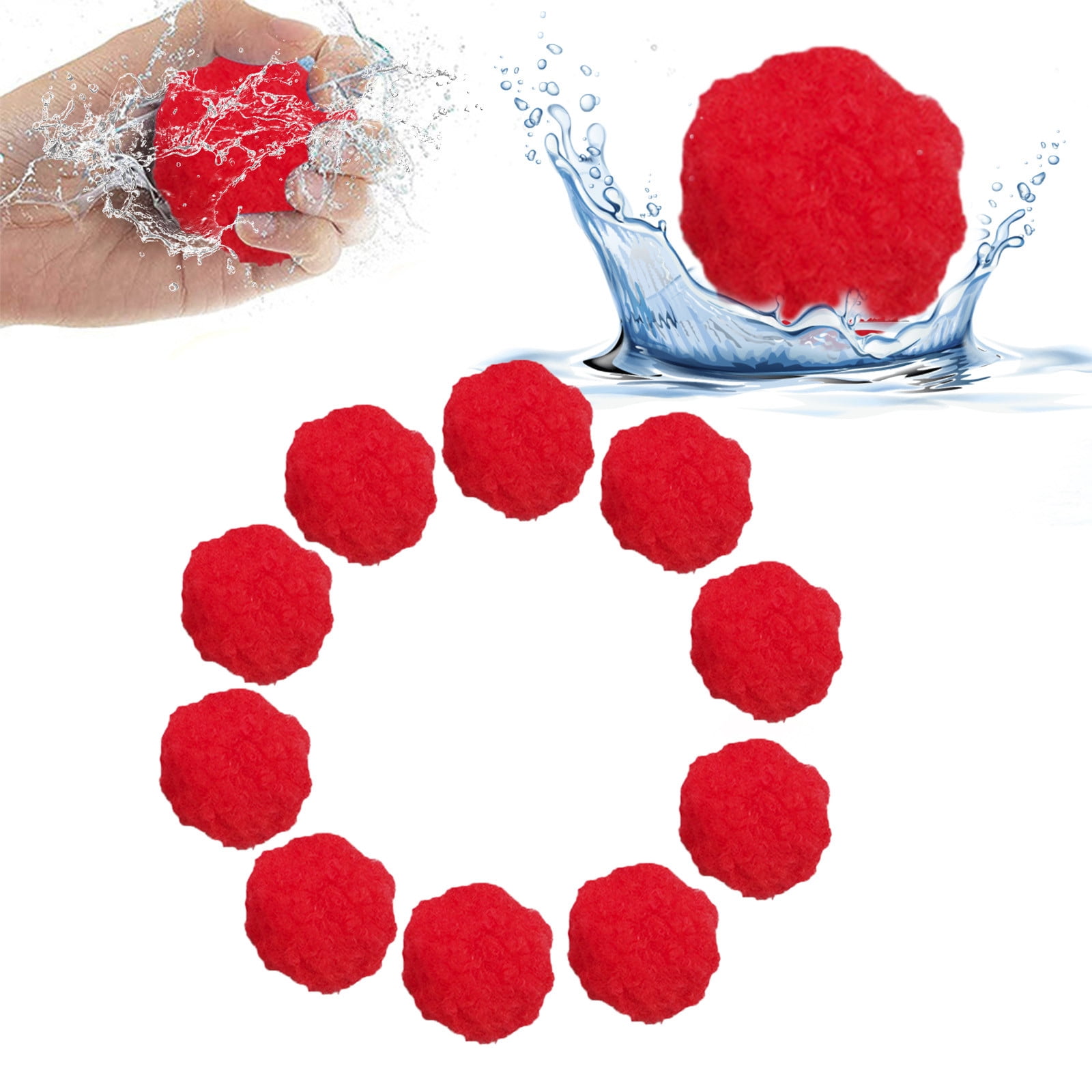 Red Reusable Water Ball For Summer Pool Games Kids Adults Outdoor ...