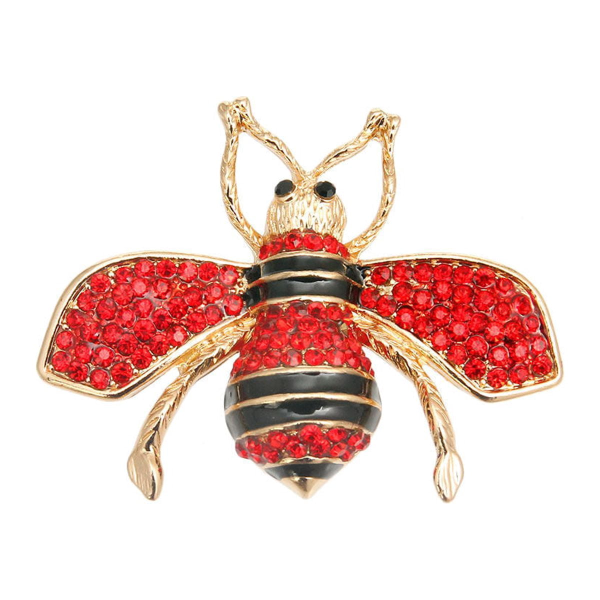 Red Rhinestone Bee Brooch - Walmart.com