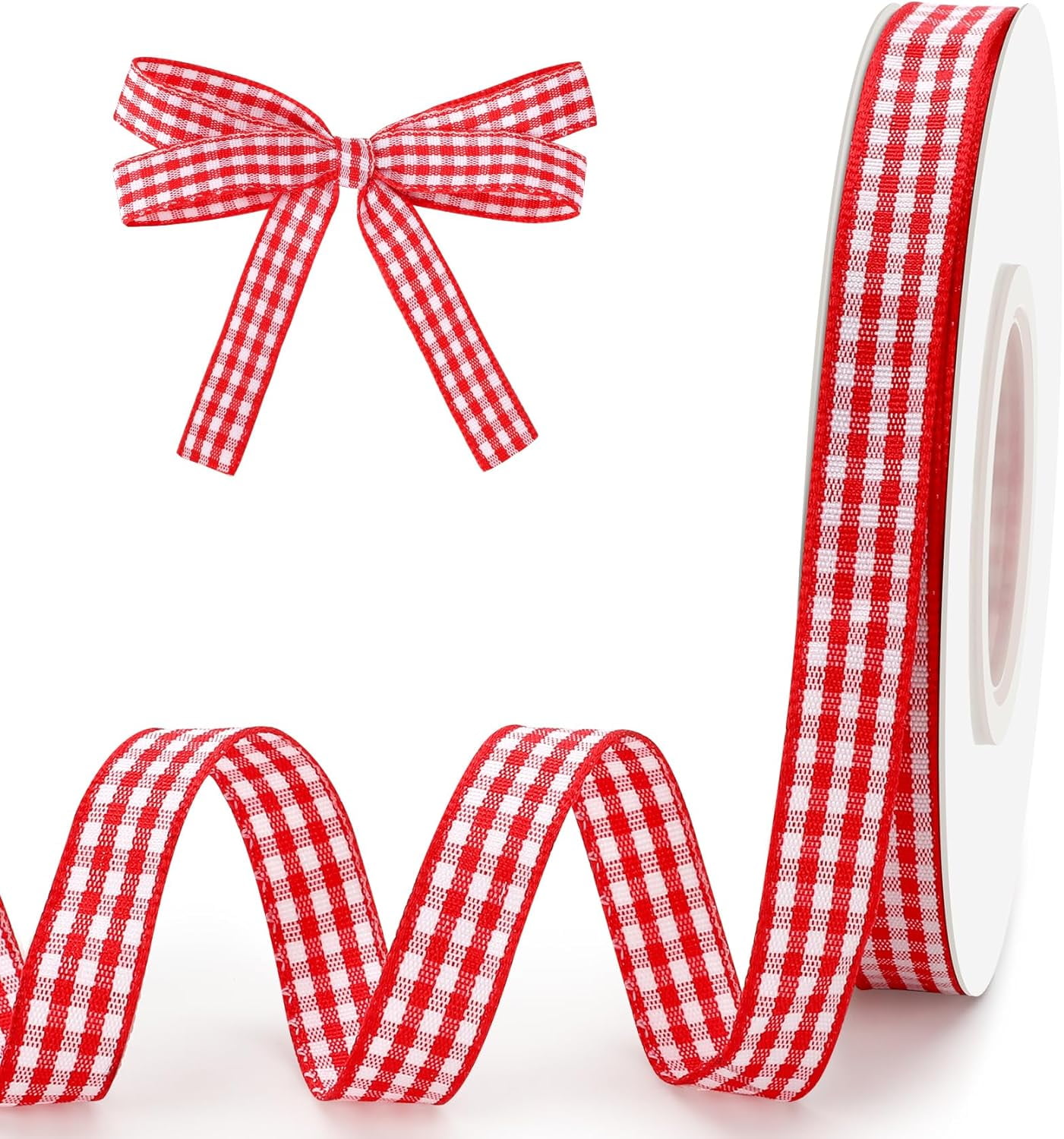 Red Ribbon 1cm 45m Red and White Checkered Ribbon for Gift Wrapping ...