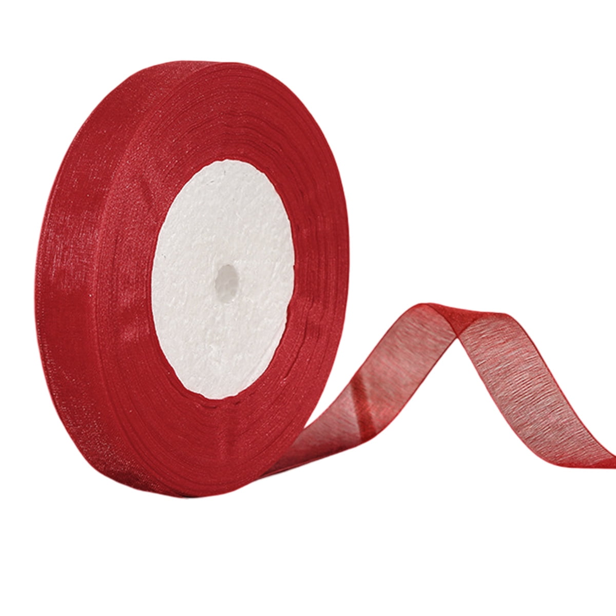 Red Ribbon 50 Yards Long Decorative Ribbon, Clear Chiffon Ribbon, Gift ...