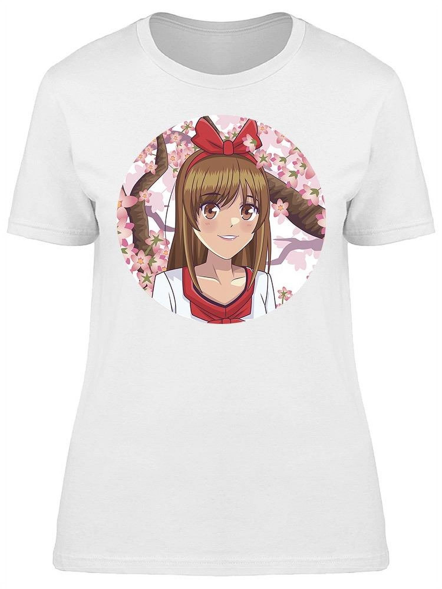 Red Ribbon Anime Manga Girl T-Shirt Women -Image by Shutterstock ...