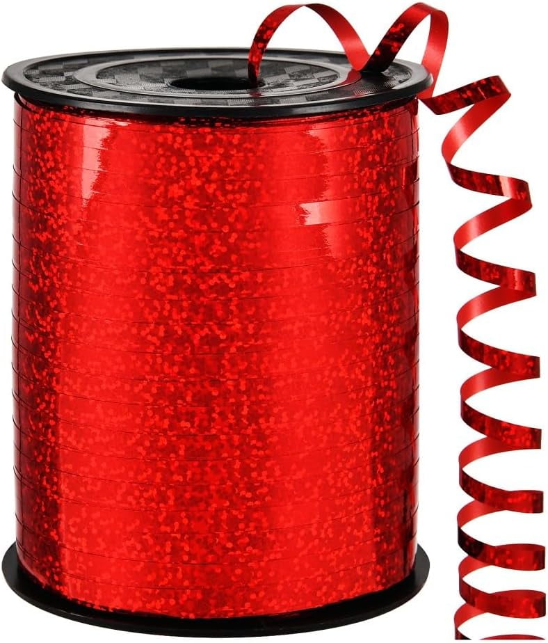 Red Ribbon, Curling Ribbons for Crafts, Balloon String, Ribbon for Gift ...