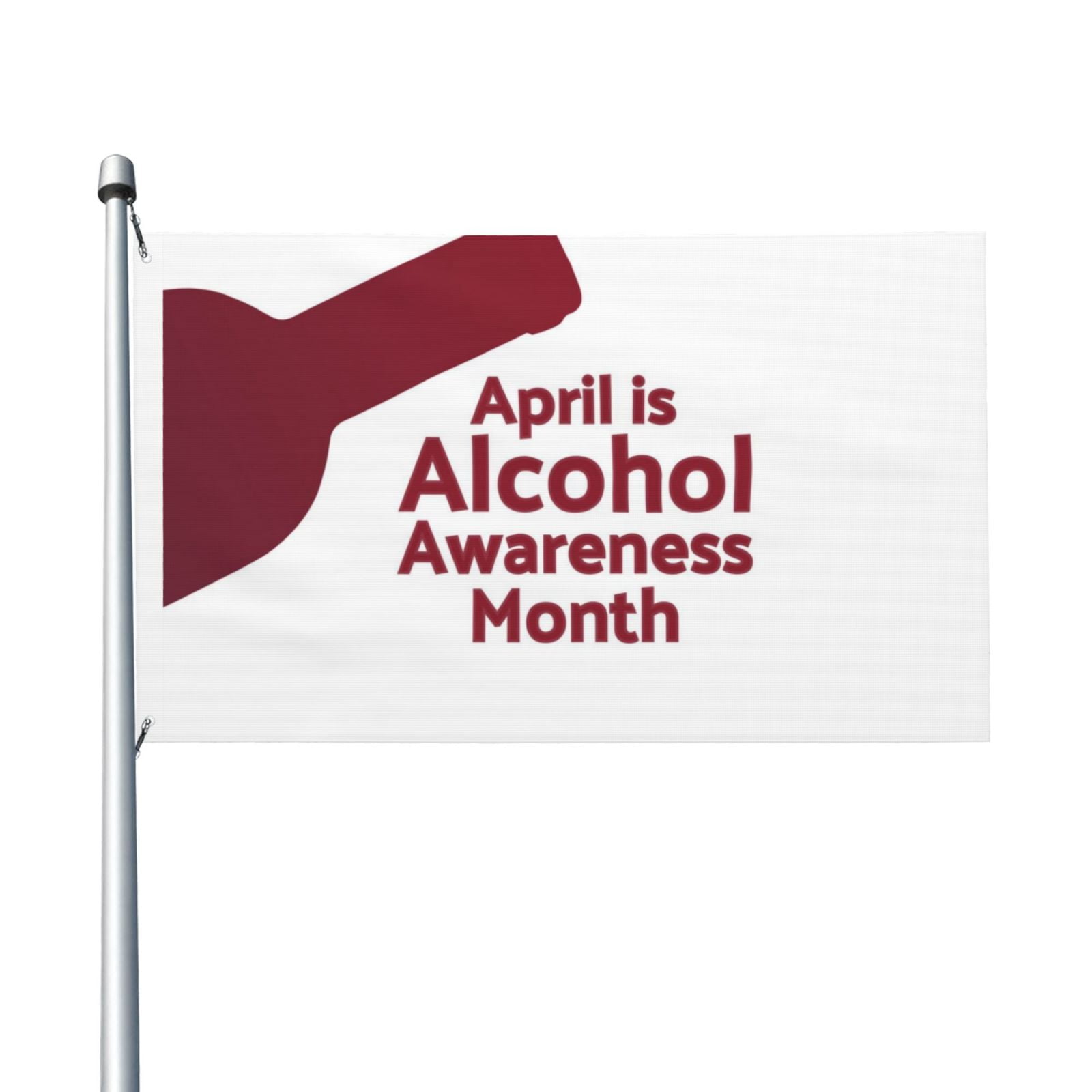 Red Ribbon For Alcohol Awareness Month Flag Banner 3*5 Ft Double Sided ...