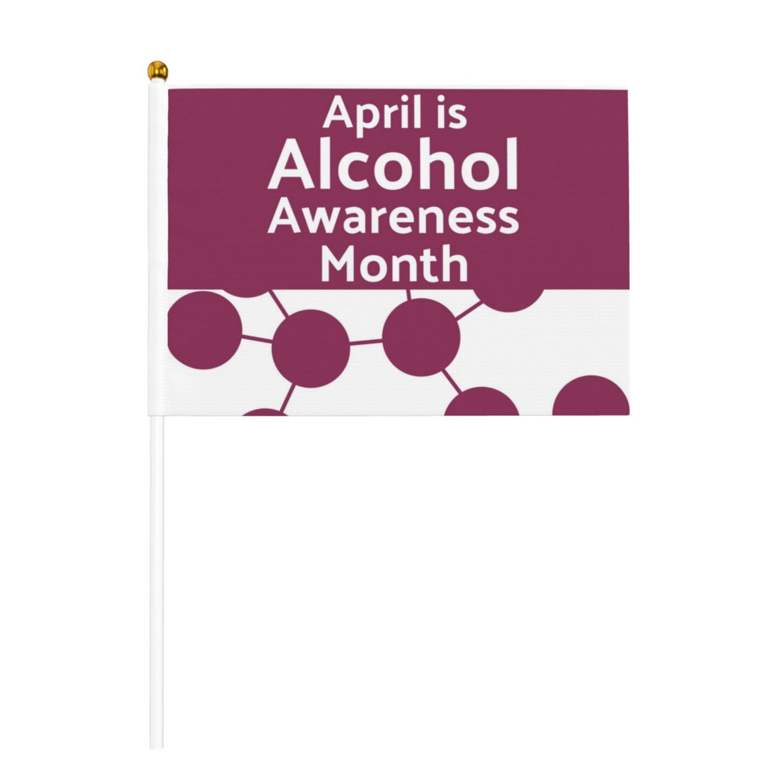 Red Ribbon For Alcohol Awareness Month Flag Small Mini Hand Held Flags ...