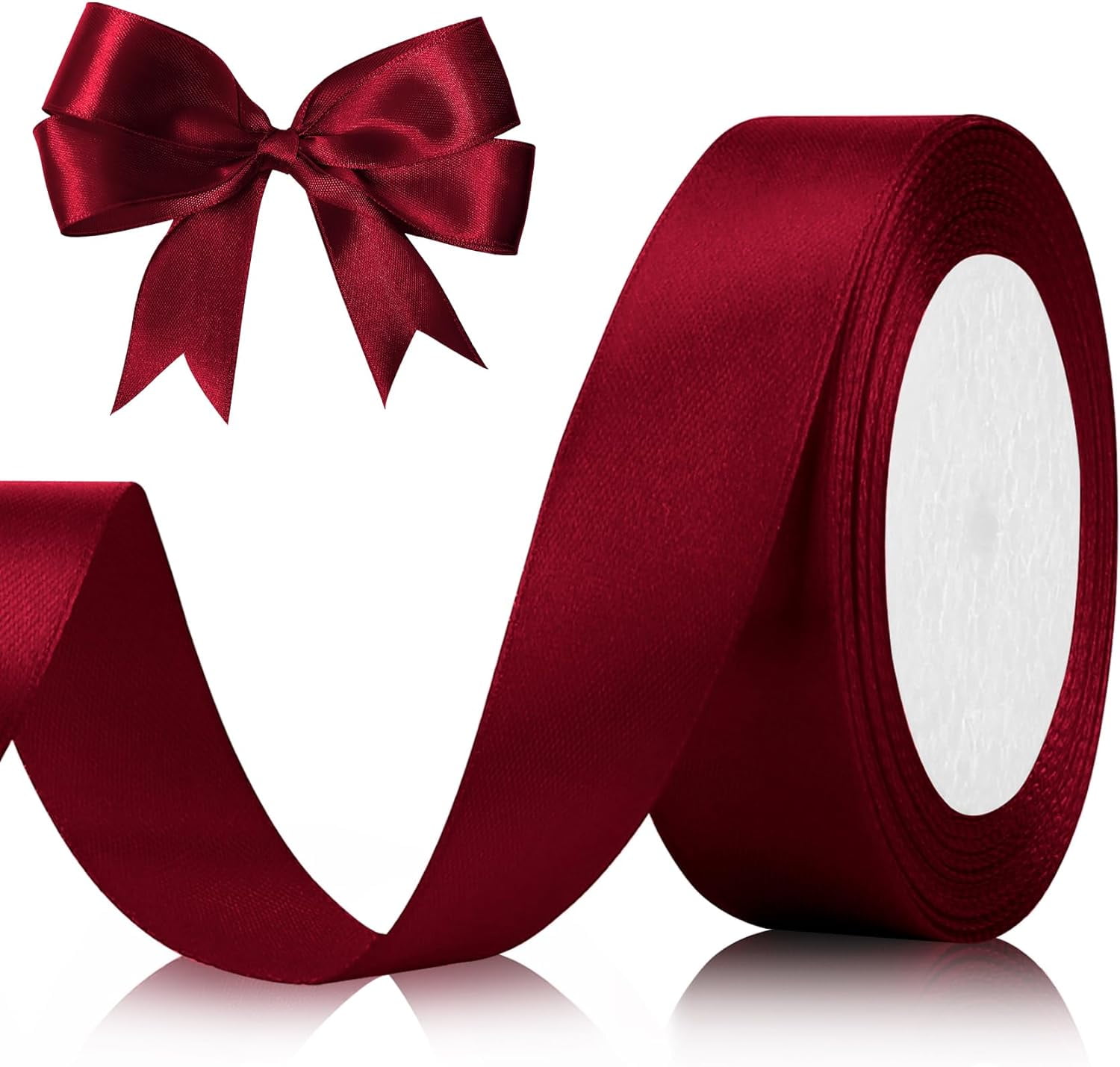 Red Ribbon for Gift Wrapping 1 Inch 25 Yds Satin Ribbon for Hair Wine ...