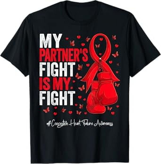 Red Ribbon Partner Congestive Heart Failure Awareness T-Shirt - Walmart.com