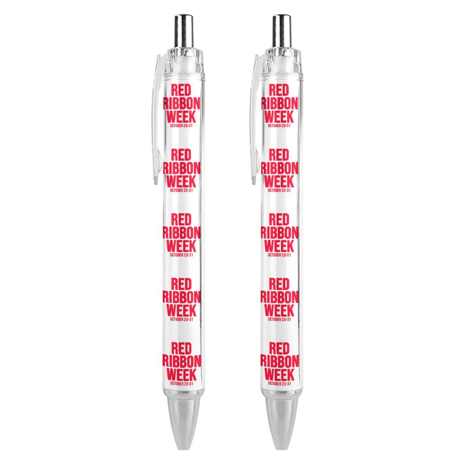 Red Ribbon Week Awareness Ballpoint Pen Retractable Pens Black Writing ...