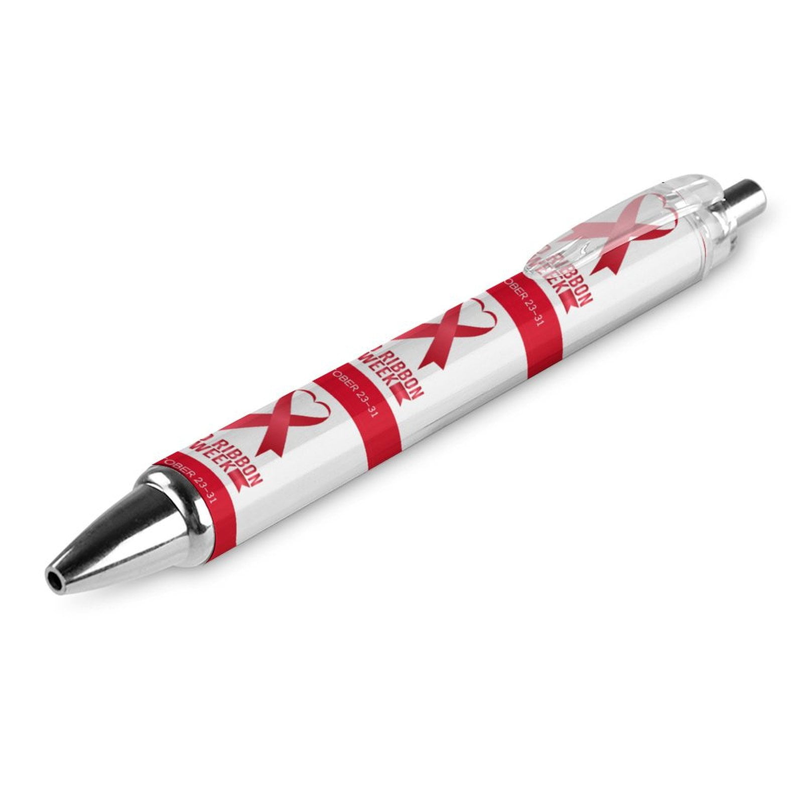 Red Ribbon Week Awareness Ballpoint Pen Retractable Pens Black Writing ...