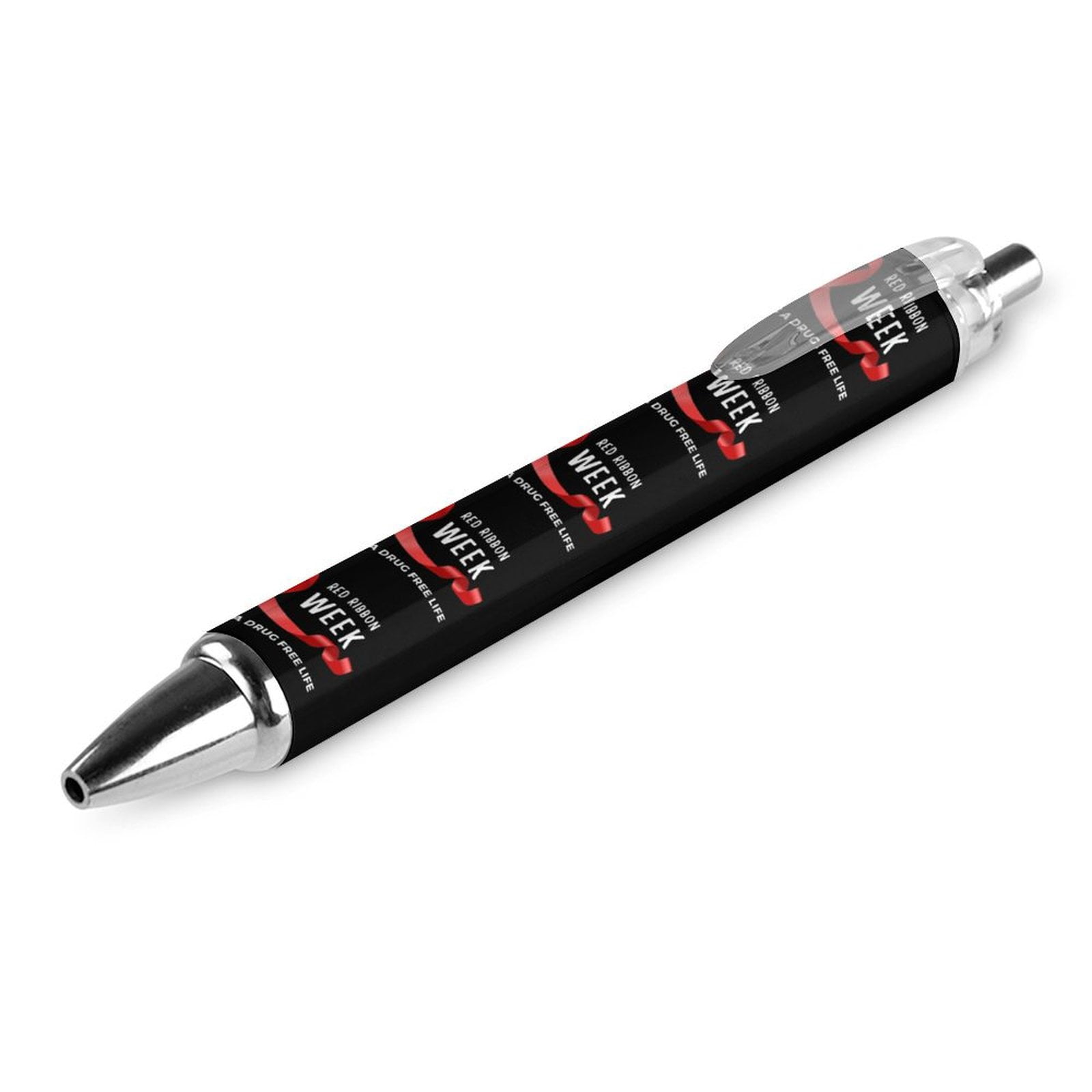Red Ribbon Week Awareness Ballpoint Pen Retractable Pens Black Writing ...
