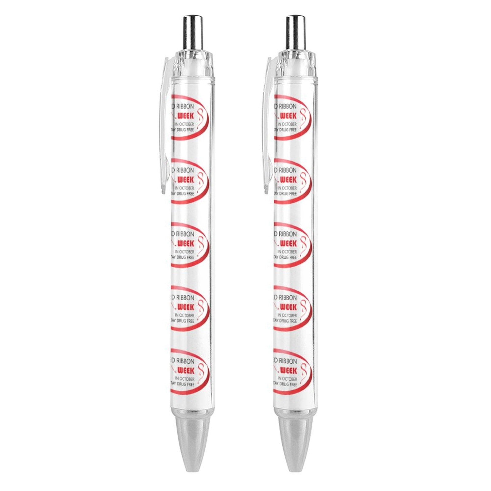 Red Ribbon Week Awareness Ballpoint Pen Retractable Pens Black Writing ...