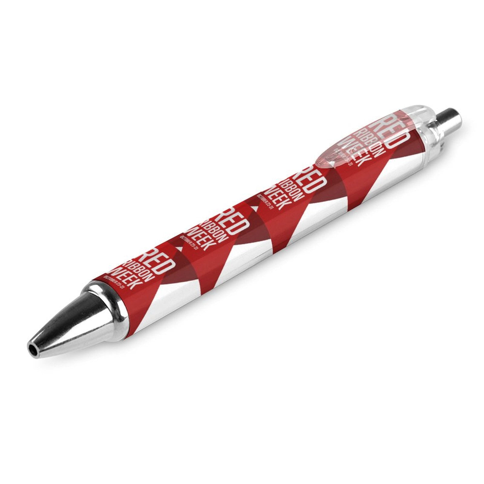 Red Ribbon Week Awareness Ballpoint Pen Retractable Pens Black Writing ...