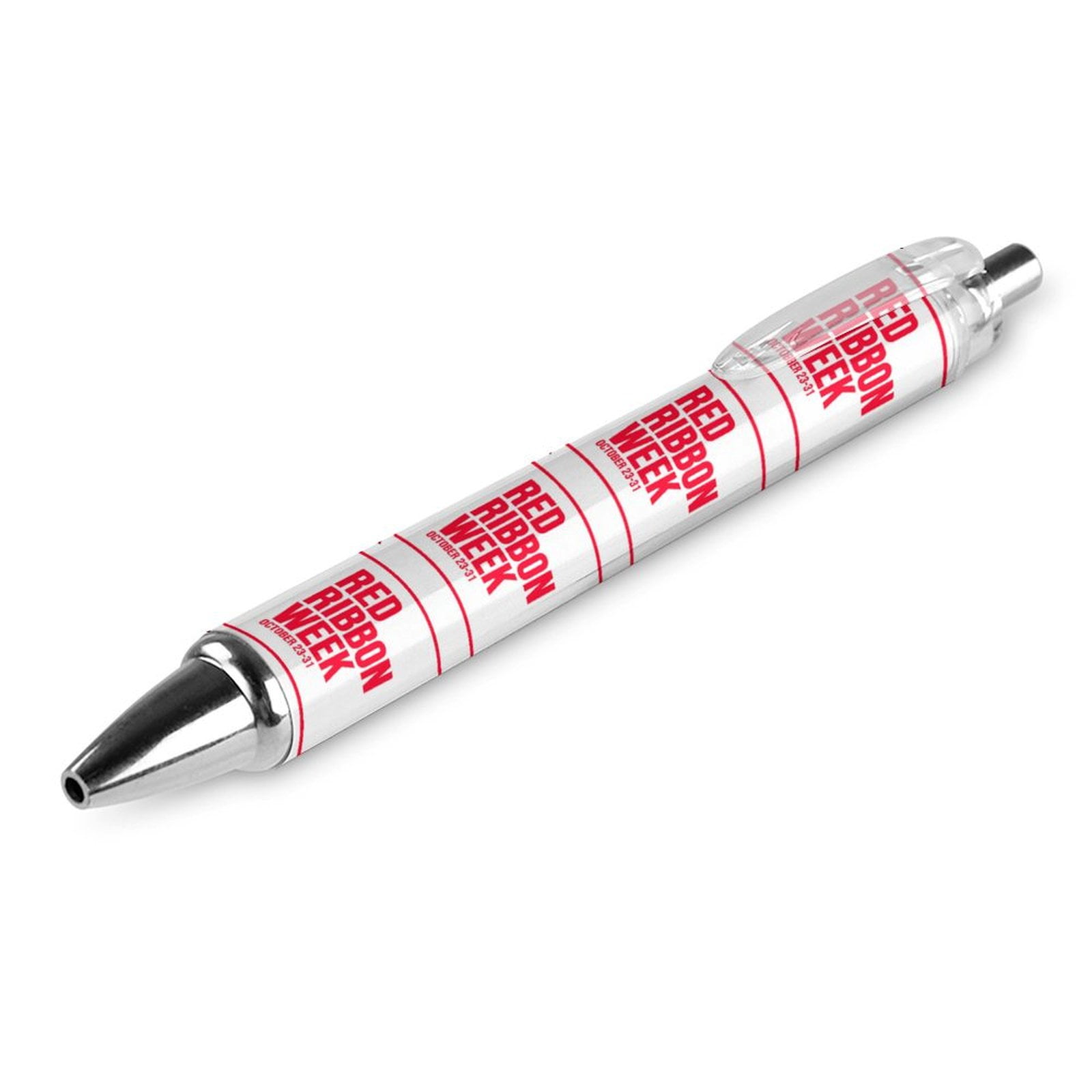 Red Ribbon Week Awareness Ballpoint Pen Retractable Pens Black Writing ...
