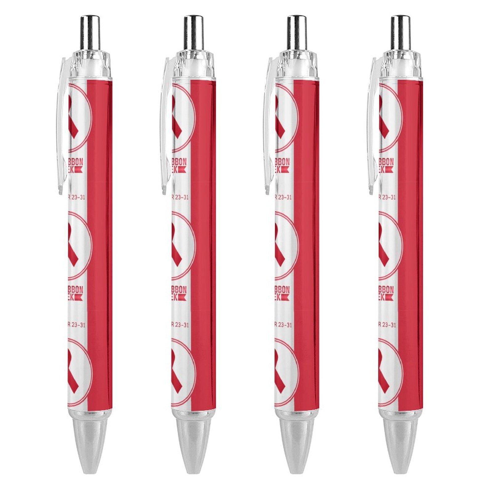 Red Ribbon Week Awareness Ballpoint Pen Retractable Pens Black Writing ...