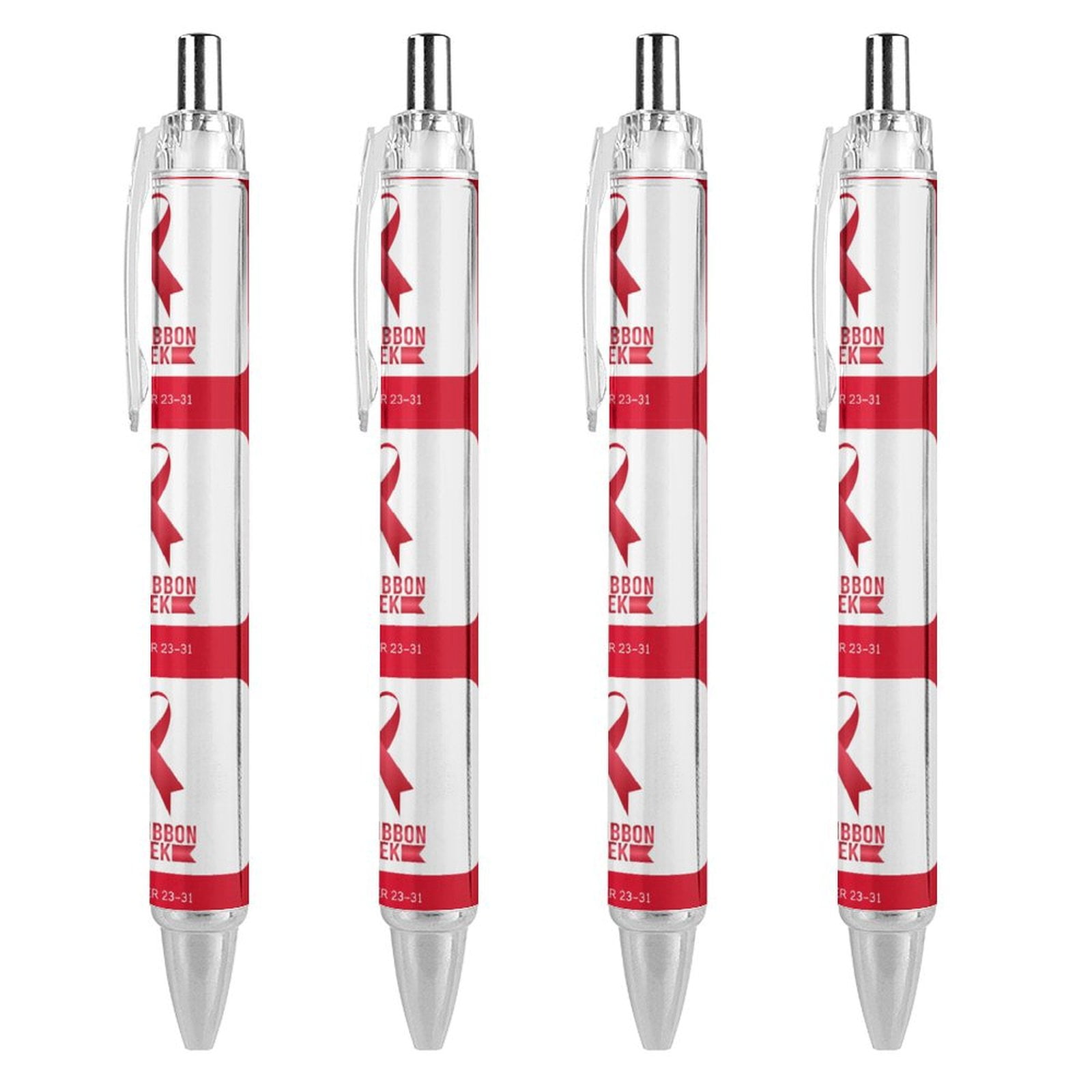 Red Ribbon Week Awareness Ballpoint Pen Retractable Pens Black Writing ...