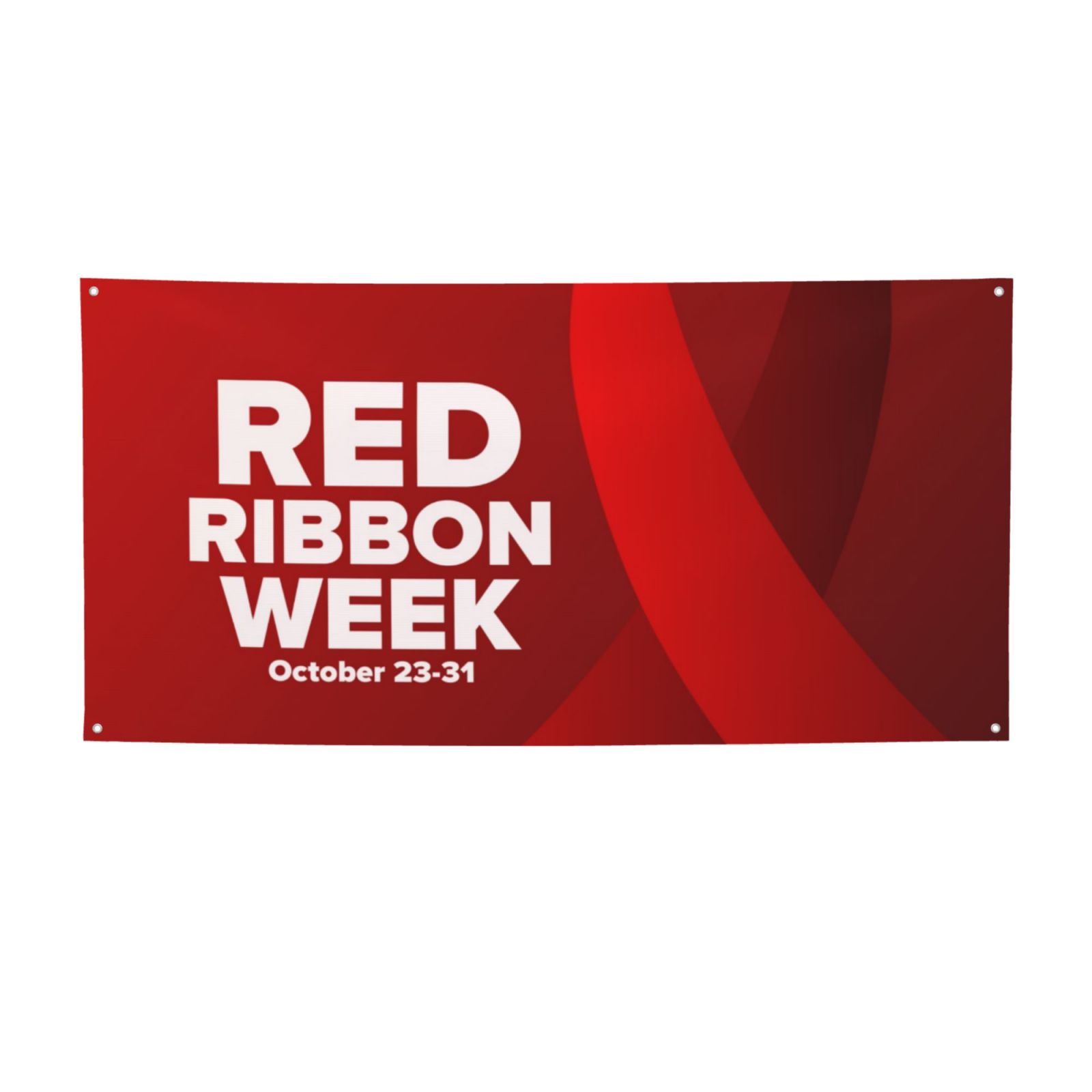 Red Ribbon Week Awareness Banner Backdrop Porch Sign Small Holiday ...