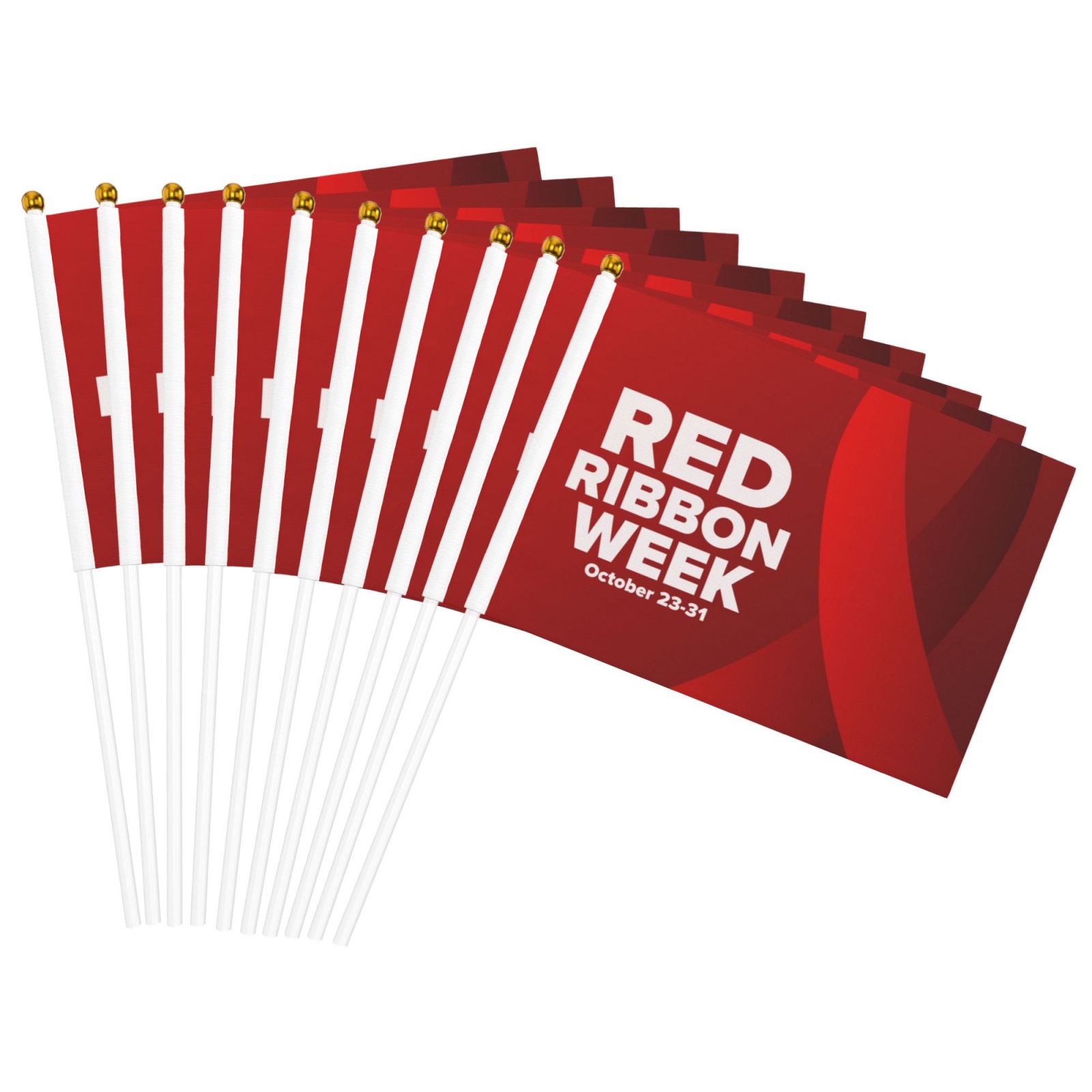 Red Ribbon Week Awareness Flag Small Flags Stick 5.5'' X 8.2'' Hand ...