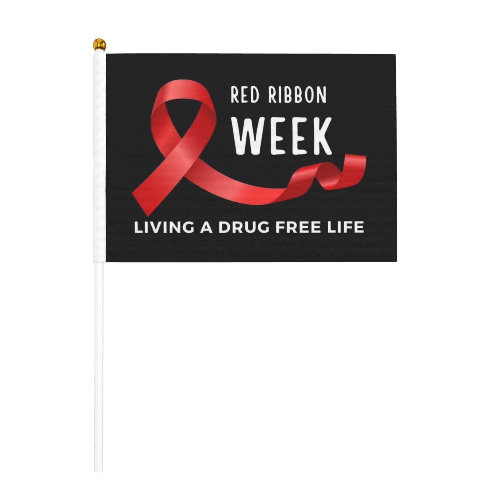 Red Ribbon Week Flag Small Mini Hand Held Flags Small Miniature Flags 5 ...