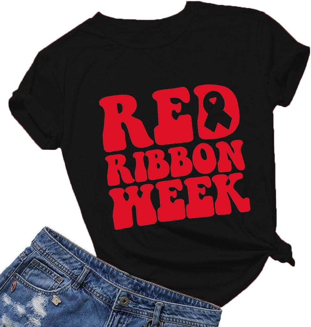 Red Ribbon Week Shirts Women We Wear Red for Red Ribbon Awareness Week ...