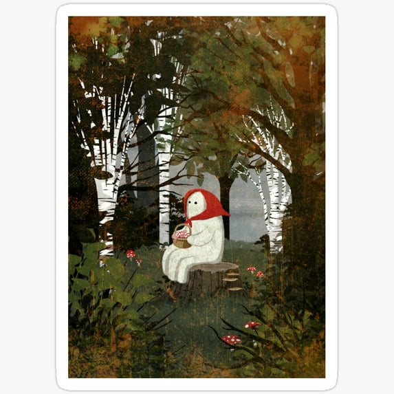 Red Riding Hood 3 Sticker Phone Decal Water Bottle Stickers Car Decals ...