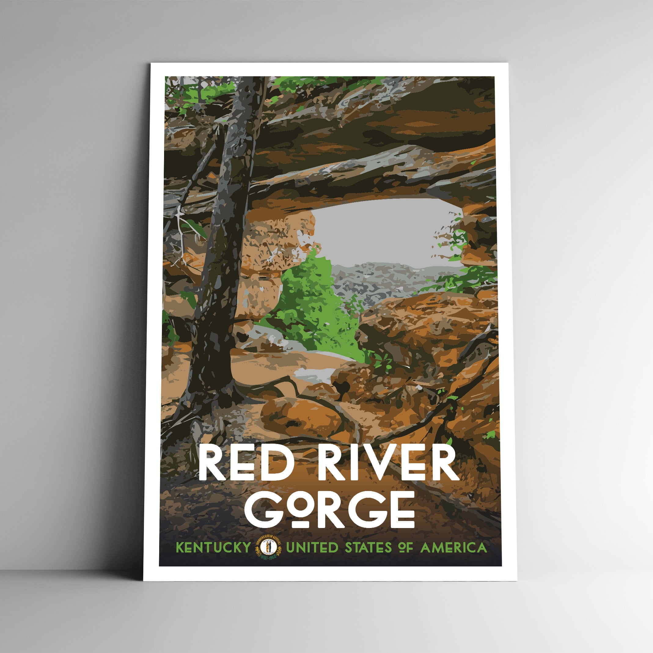 Red River Gorge Kentucky Vintage Travel Poster / Postcard WPA Style ...
