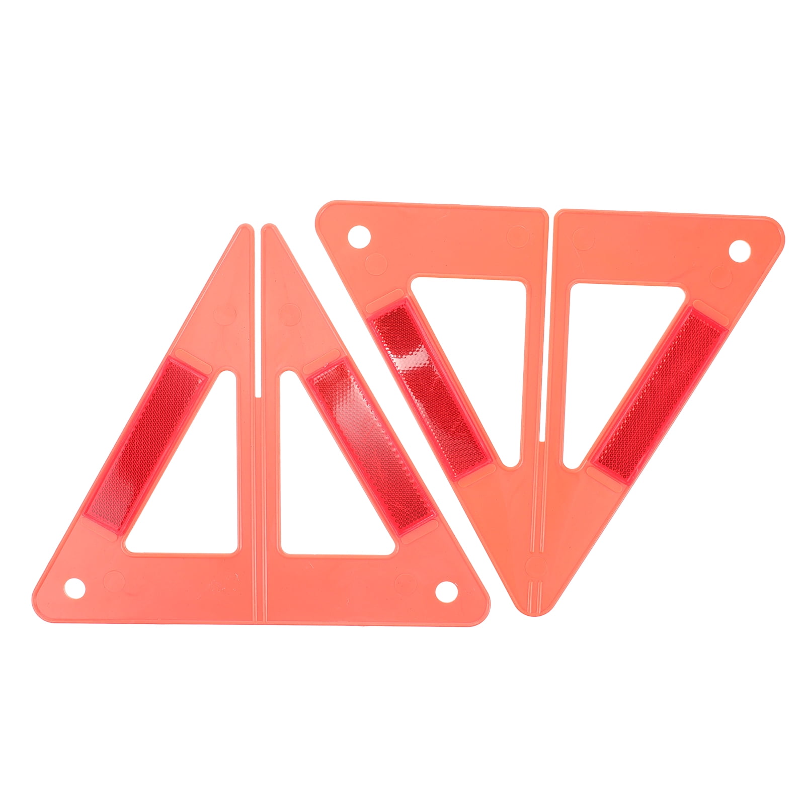 UPKOCH Triangle Warning Sign Reflective Warning Rack Red Plastic 4Pcs ...