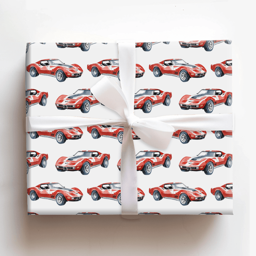 Red Roadster - Christmas Wrapping Paper Roll - Gift Wrap for Holidays ...