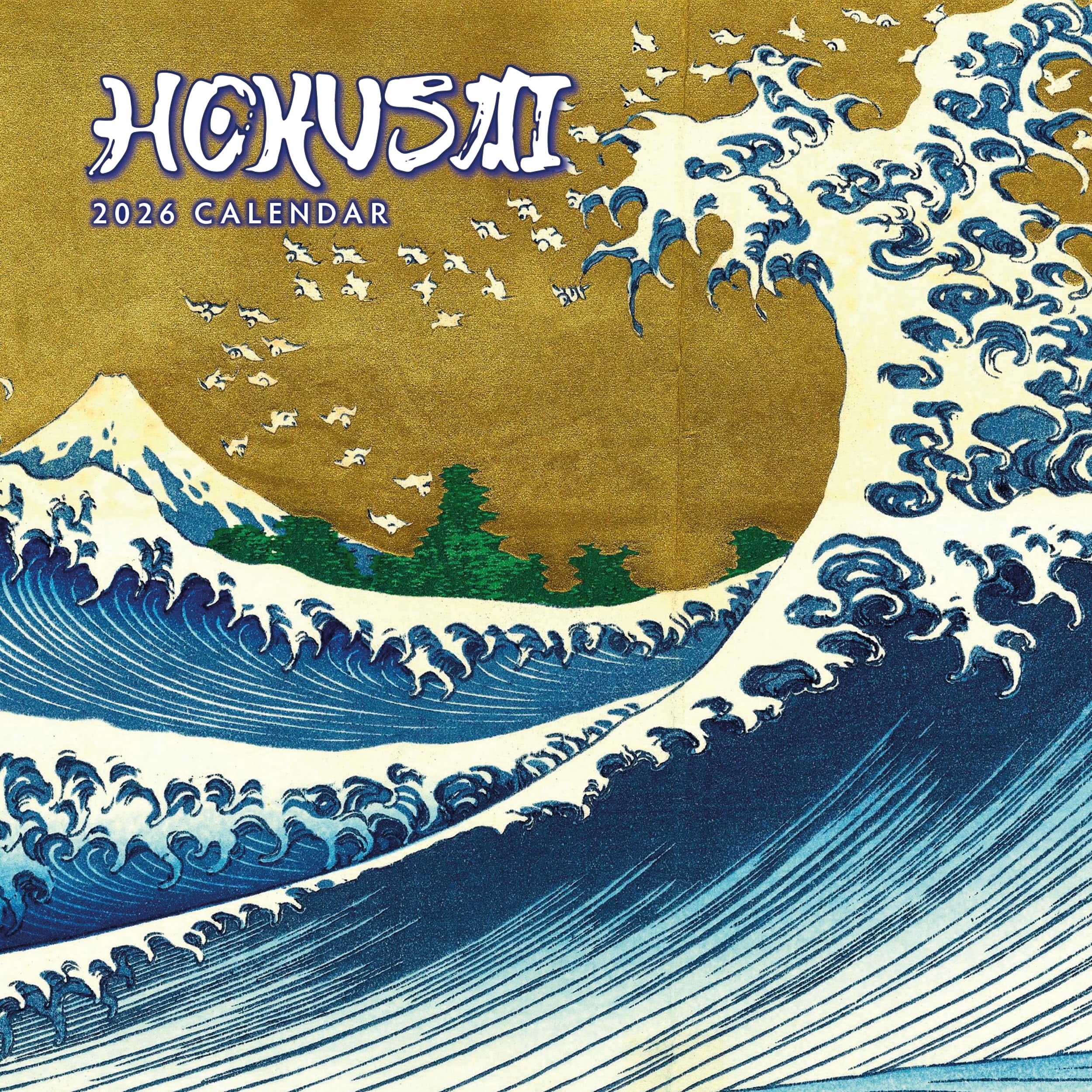 Red Robin 2026 Hokusai Monthly Wall Calendar | 12" x 24" Open | Premium ...