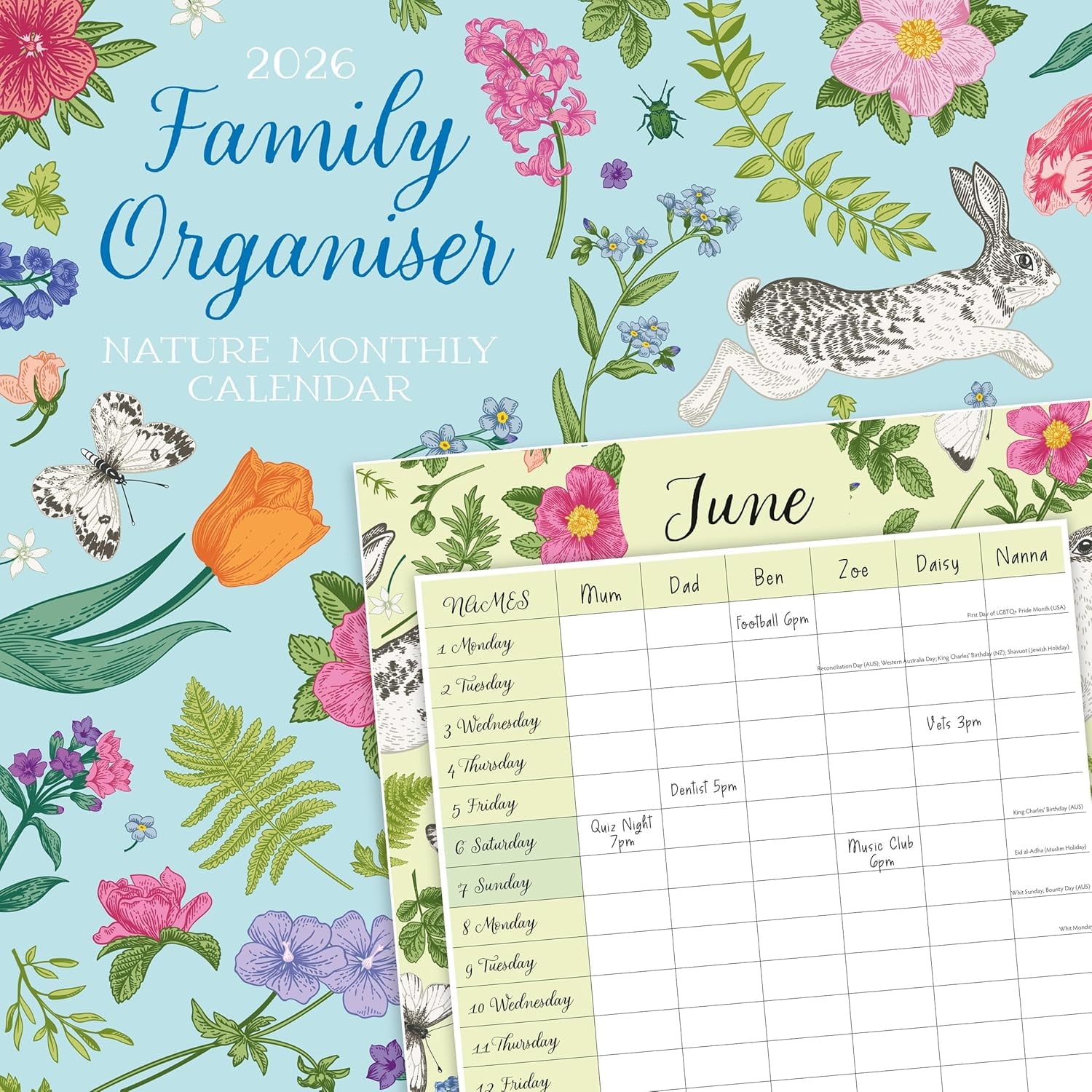 Red Robin 2026 Nature Family Organizer Monthly Wall Calendar | 12" x 24 ...