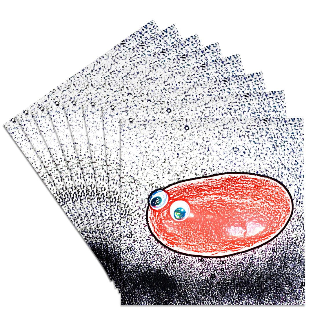 3drose, Red Rock Googly Eyes Sketch, Set of 8 Ceramic Tile Coasters ...