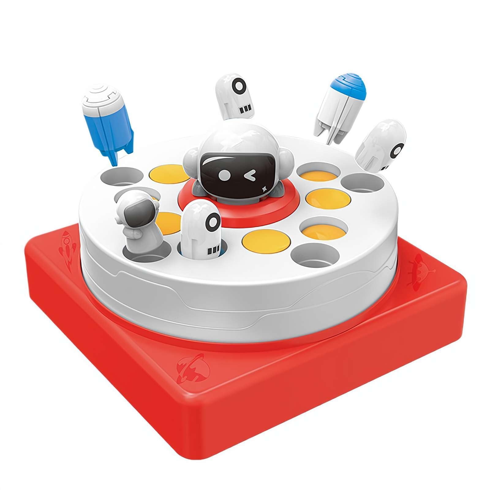 Red Rocket Carousel Toy Bounce And Catch Game Interactive Space Theme ...